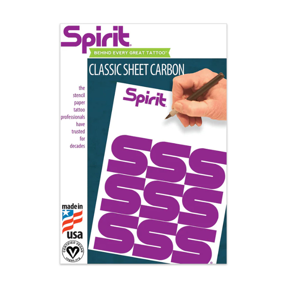 Spirit Classic Sheet Carbon | Hand-Use Tattoo Stencil Paper (200 Sheets ...